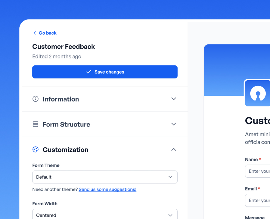 Create beautiful forms for free · WEBFORMS